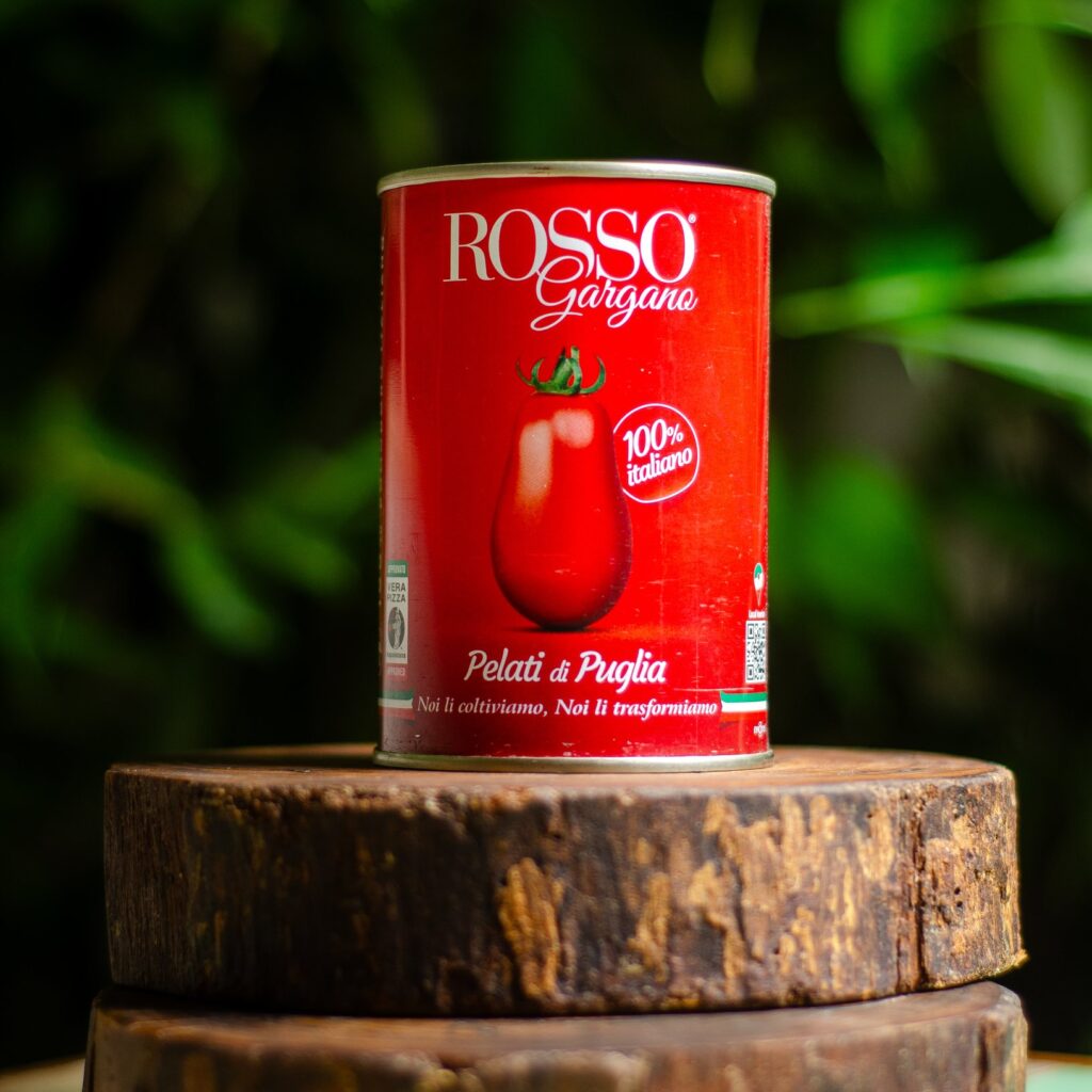 ROSSO GARGANO PEELED TOMATOES 400GR - Bottega Mediterranea