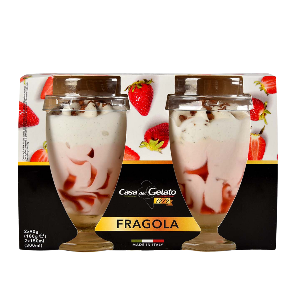 CASA DEL GELATO STRAWBERRY GELATO IN GLASS CUP - Bottega Mediterranea